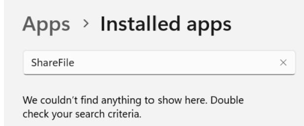 ShareFile for Outlook Clean Installation