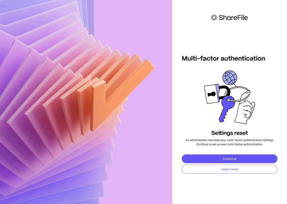 ShareFile multi-factor authentication-Settings reset